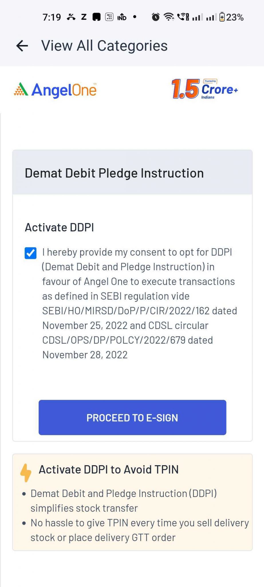 Step-by-step Procedure to Set Up DDPI on Angel One